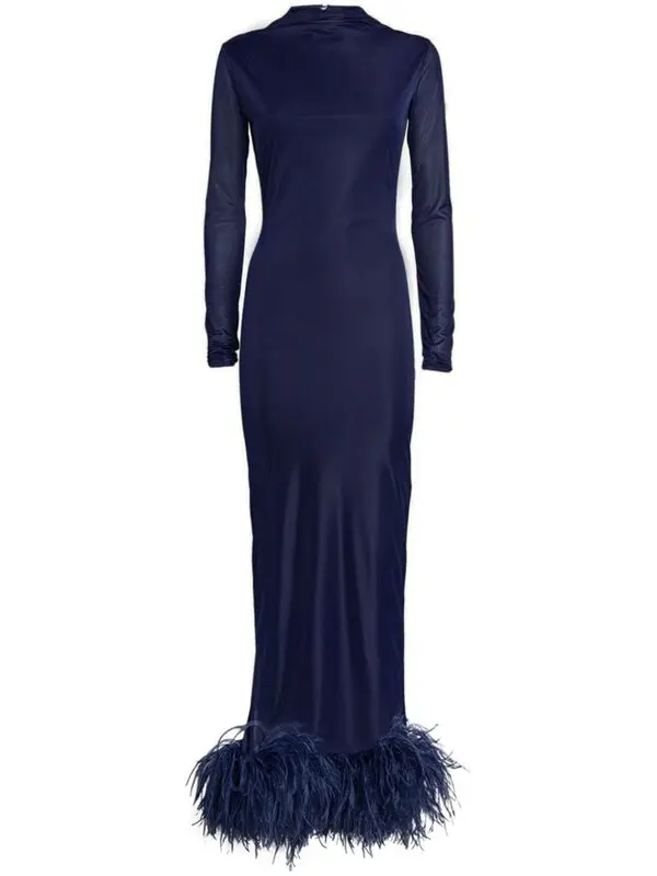 16Arlington Luna Feather-trim Gown