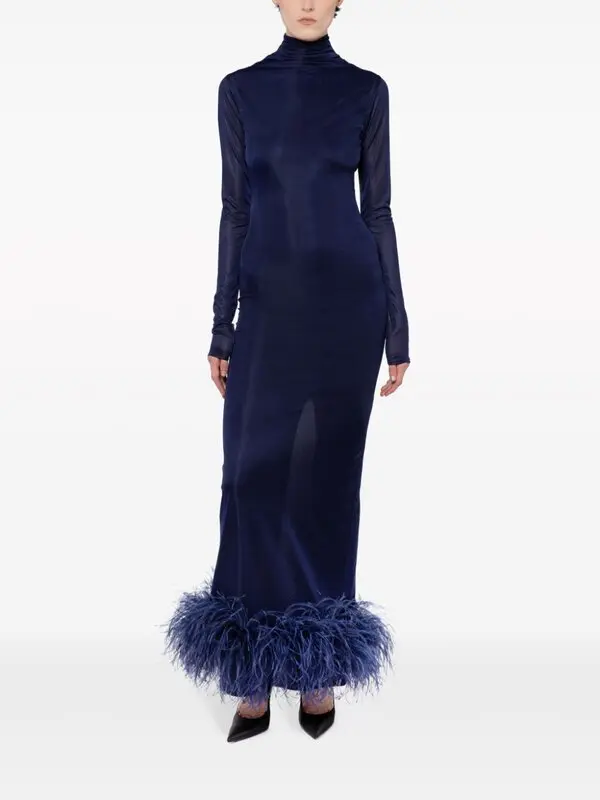 16Arlington Luna Feather-trim Gown