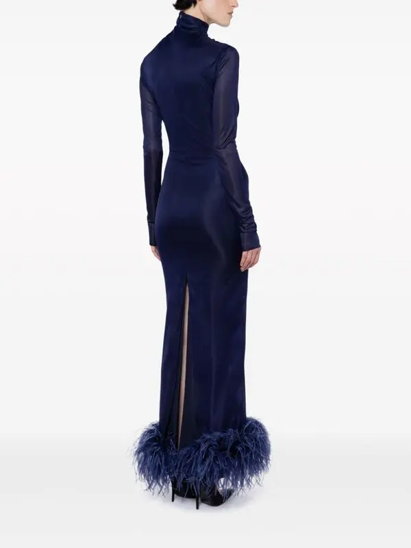 16Arlington Luna Feather-trim Gown