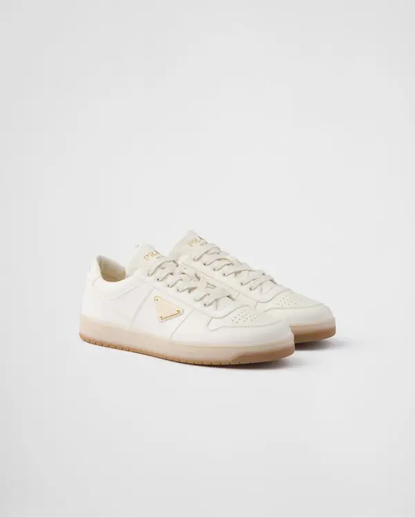 Prada Downtown Nappa Leather Sneakers - Ivory