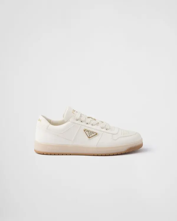 Prada Downtown Nappa Leather Sneakers - Ivory