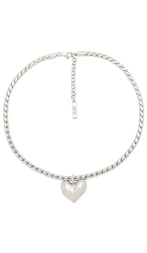 LUV AJ The Molten Heart Statement Necklace - Silver