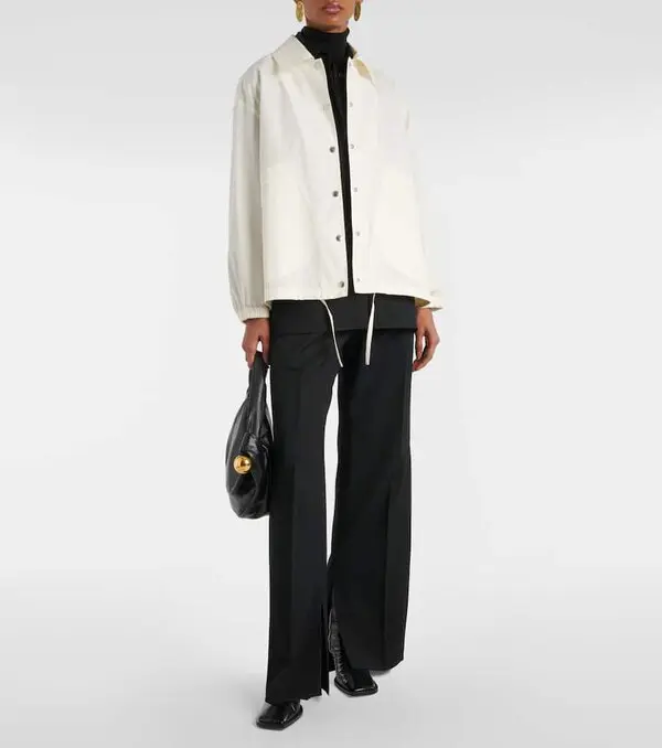 JIL SANDER Logo Cotton Shirt Jacket - Beige