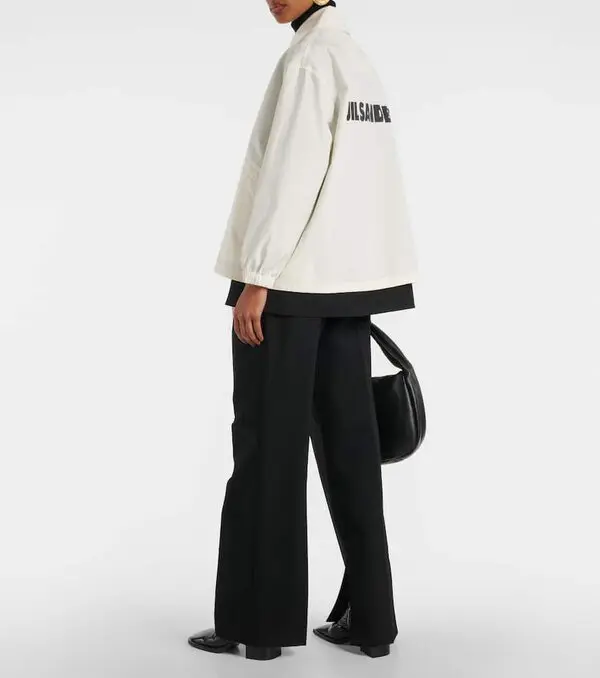JIL SANDER Logo Cotton Shirt Jacket - Beige