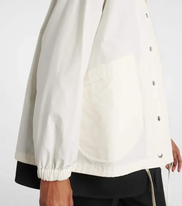 JIL SANDER Logo Cotton Shirt Jacket - Beige