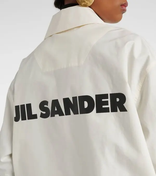 JIL SANDER Logo Cotton Shirt Jacket - Beige