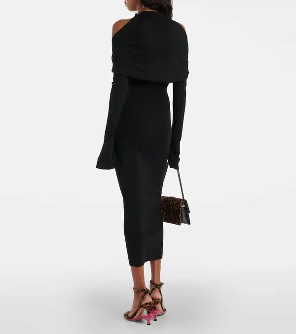 Jacquemus La Robe Doble Wool-blend Midi Dress - Black
