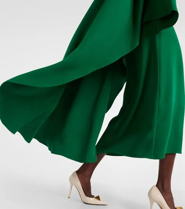 Valentino Garavani Caped Silk Crêpe Midi Dress