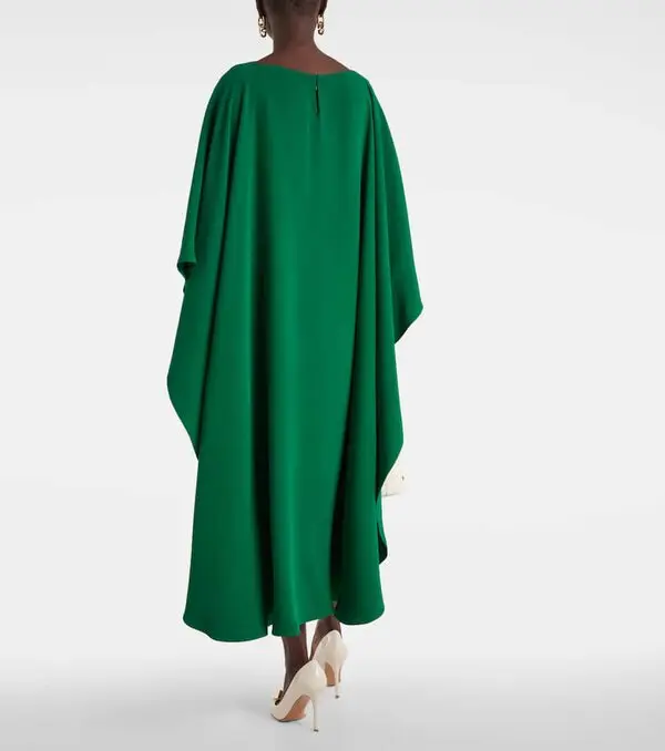 Valentino Garavani Caped Silk Crêpe Midi Dress