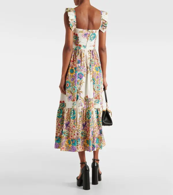 Etro Floral Cotton Poplin Maxi Dress