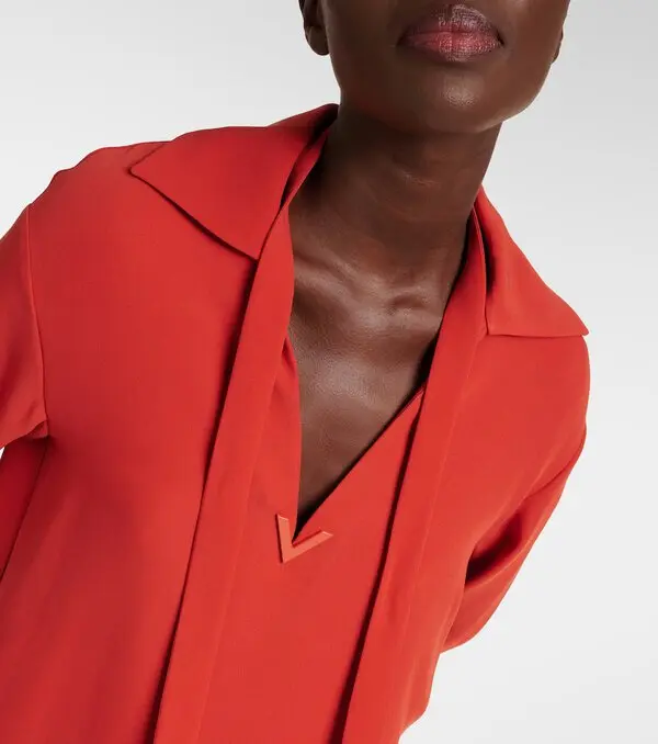 Valentino Garavani Tie-neck Blouse - Orange