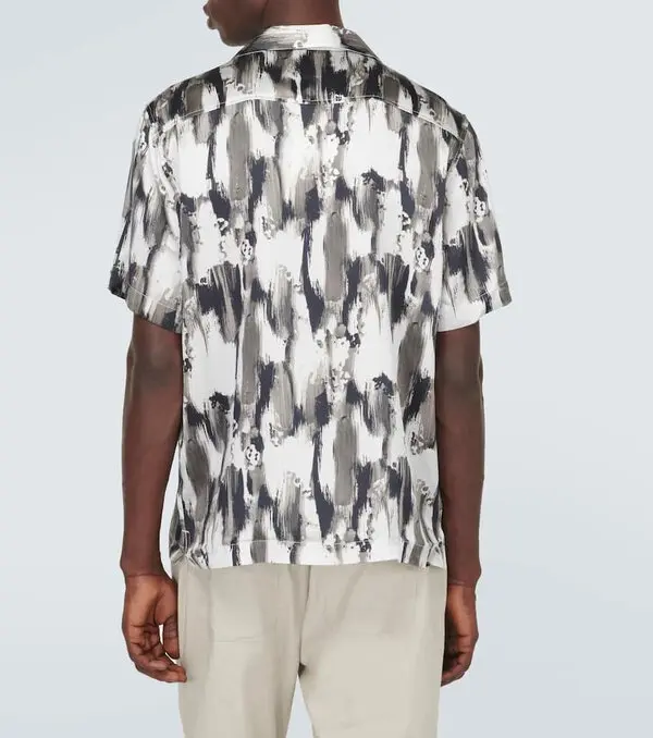 Frescobol Carioca Roberto Printed Silk Bowling Shirt