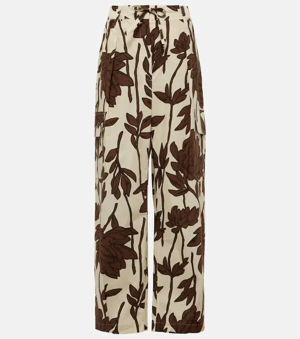 Brunello Cucinelli Printed Cotton Poplin Cargo Pants - White