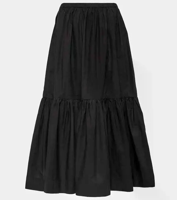 GANNI Cotton Poplin Midi Skirt