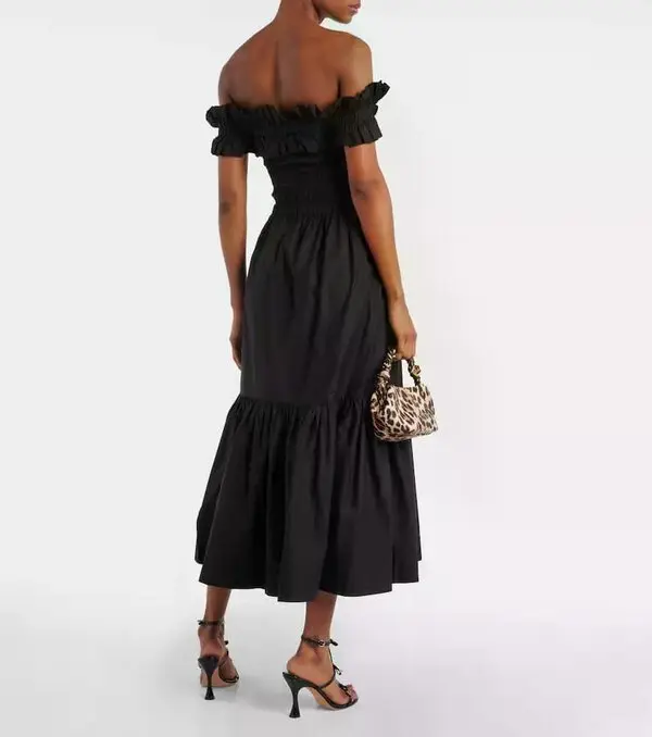 GANNI Cotton Poplin Midi Skirt