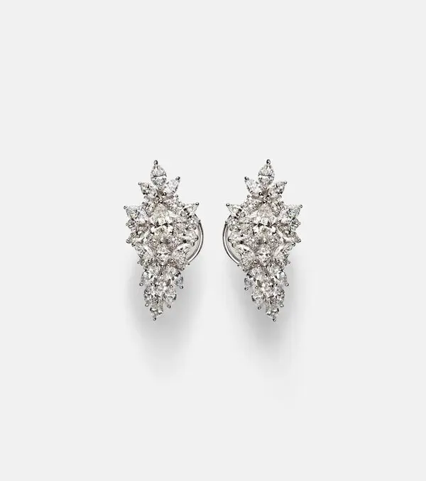 Yeprem 18kt White Gold Diamond Earrings - Silver