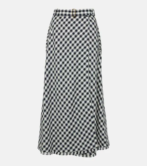 Etro Gingham Jacquard Midi Skirt