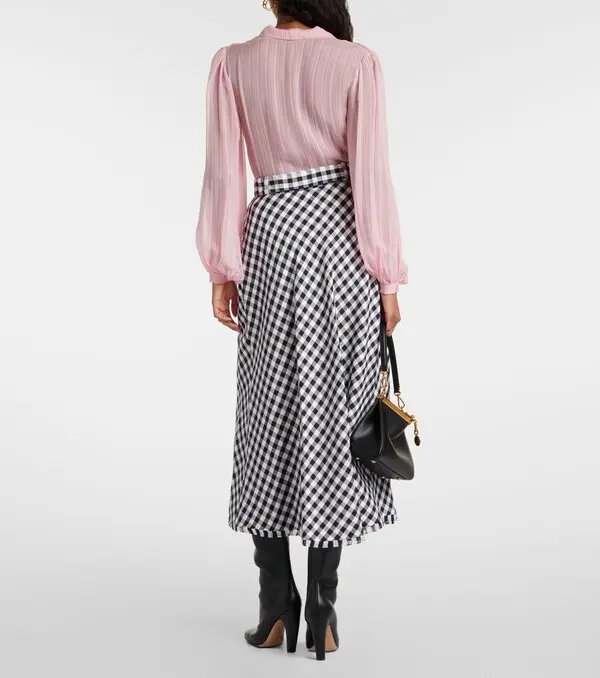 Etro Gingham Jacquard Midi Skirt