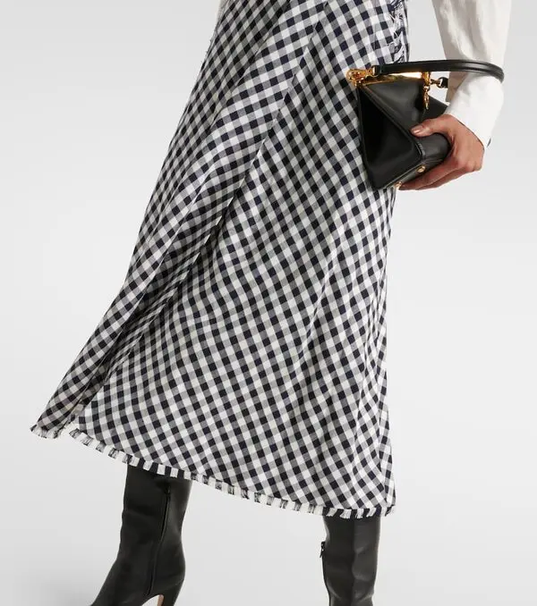 Etro Gingham Jacquard Midi Skirt