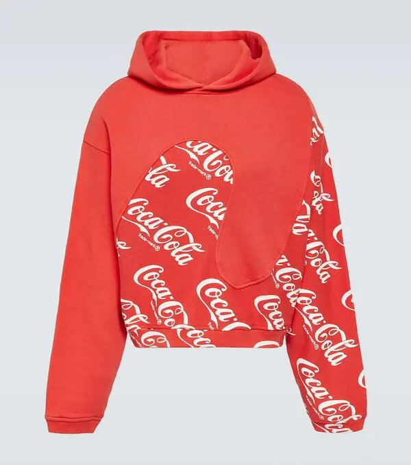 ERL Printed Cotton Hoodie - Orange