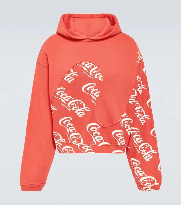 ERL Printed Cotton Hoodie - Orange