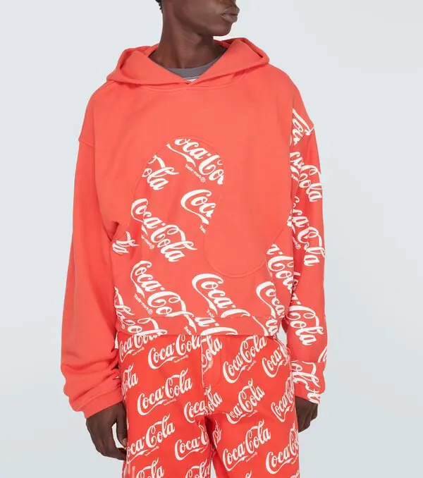 ERL Printed Cotton Hoodie - Orange