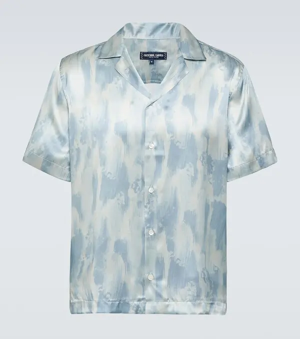 Frescobol Carioca Roberto Printed Silk Bowling Shirt