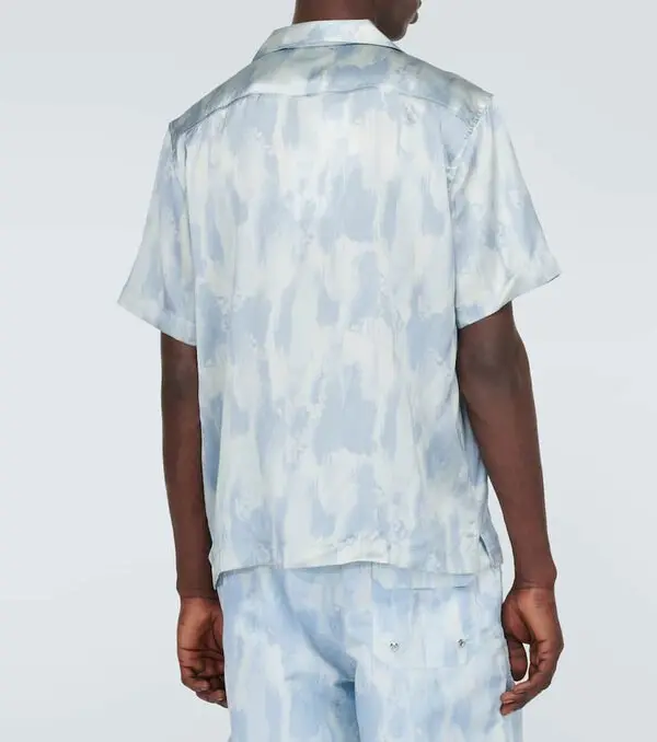 Frescobol Carioca Roberto Printed Silk Bowling Shirt