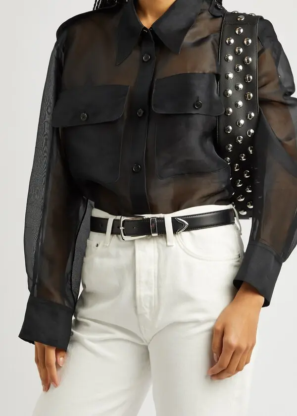 Khaite Benny Leather Belt - Black