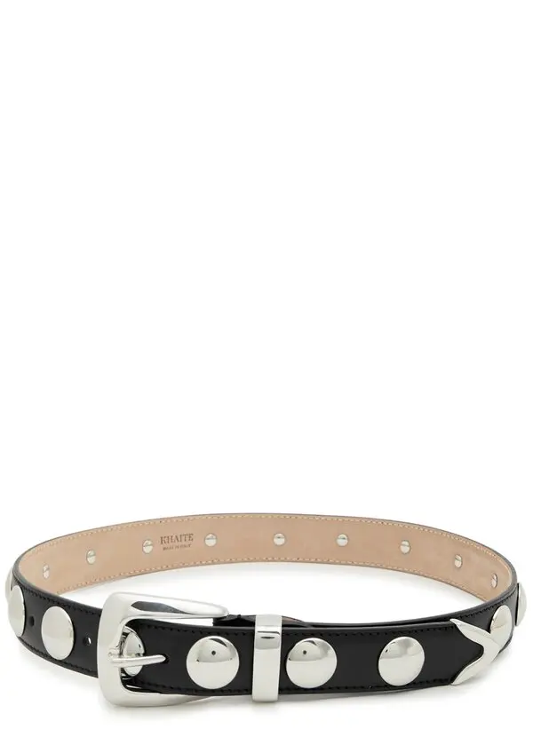 Khaite Benny Studded Leather Belt - Black