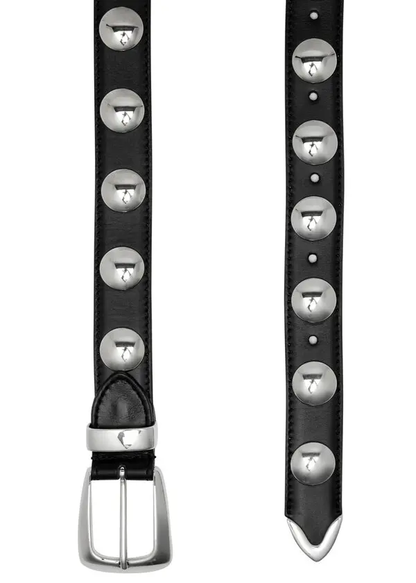 Khaite Benny Studded Leather Belt - Black