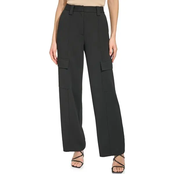 Dkny Straight-leg Crepe Cargo Pants