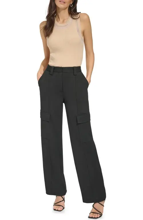 Dkny Straight-leg Crepe Cargo Pants