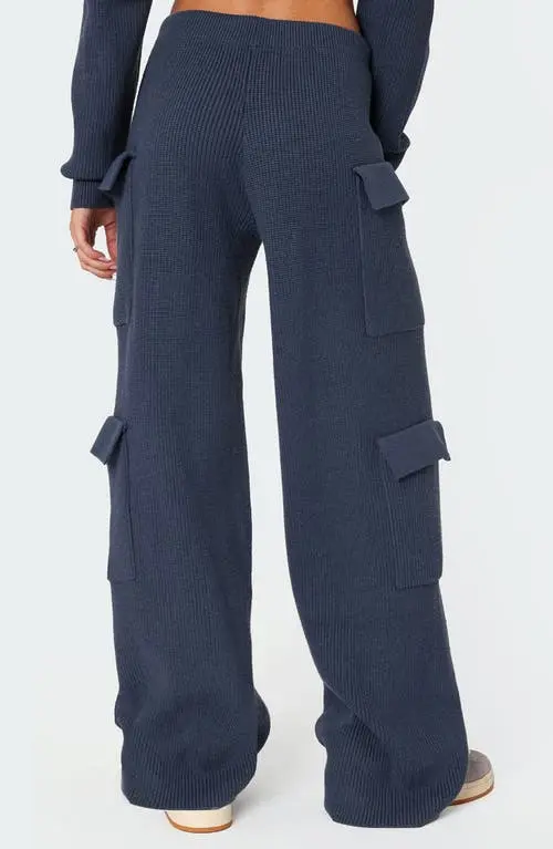 EDIKTED Wynter Drawstring Cargo Sweater Pants - Blue