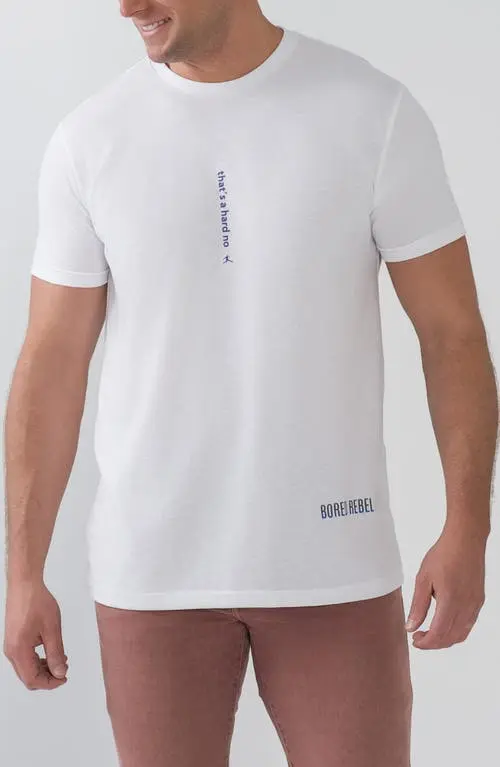 BORED REBEL That's A Hard No Crewneck Graphic Undershirt - White
