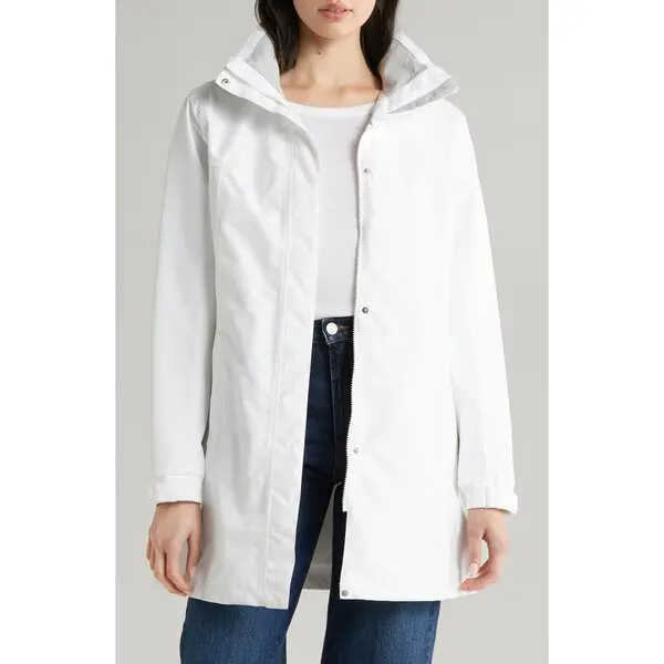 Helly Hansen Aden Waterproof Hooded Longline Rain Jacket - White