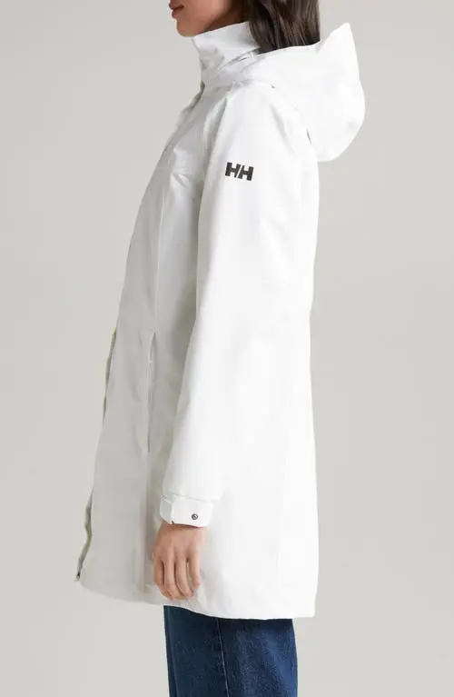 Helly Hansen Aden Waterproof Hooded Longline Rain Jacket - White