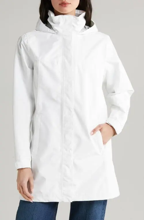 Helly Hansen Aden Waterproof Hooded Longline Rain Jacket - White