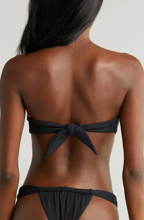 MONTCE Tori O-ring Rib Bikini Top - Black Rib