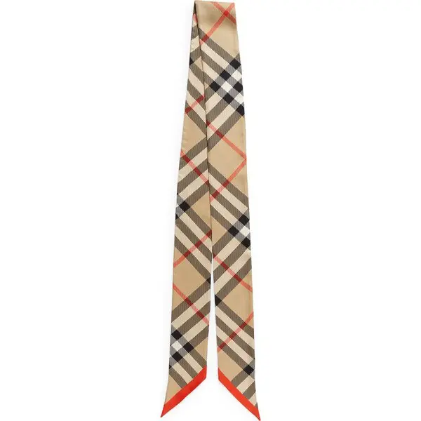 Burberry Check Silk Twill Scarf - Sand
