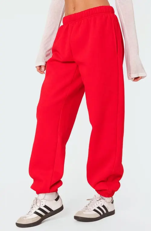EDIKTED Clark Oversize Sweatpants - Red