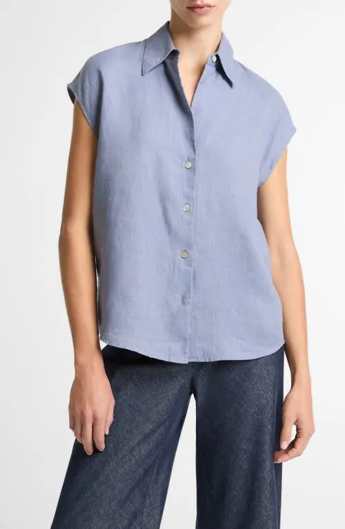 Vince Dolman Sleeve Linen Shirt - Azul