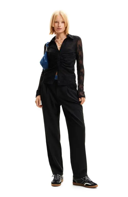 Desigual Gathered Floral Shirt