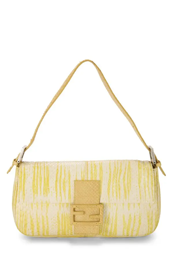 Fendi Python Baguette - Yellow