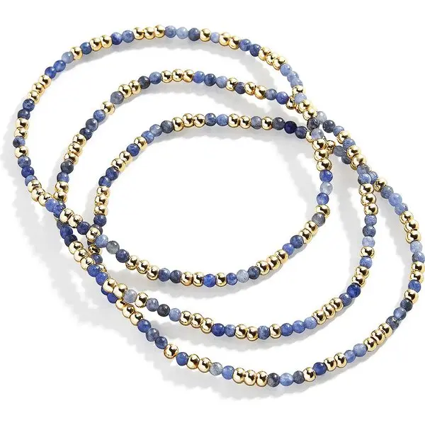 Baublebar Sadie Set Of 3 Semiprecious Bead Stretch Bracelets - Navy