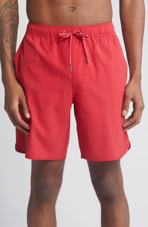 FAIR HARBOR Anchor Swim Trunks - Red Sail