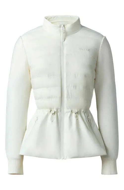 Mackage Laika Mixed Media Peplum Down Jacket - Cream