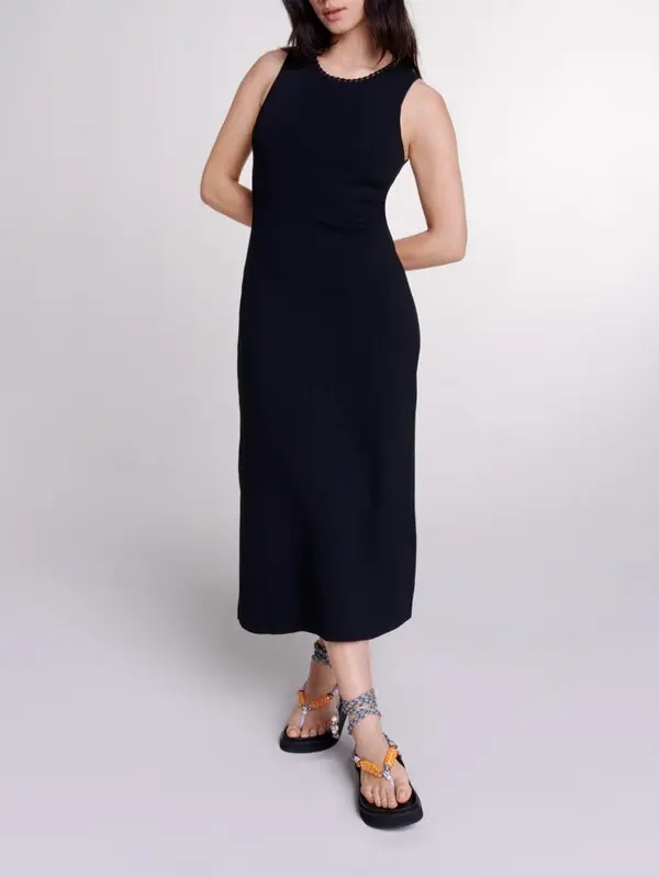 Maje Cutaway Knit Maxi Dress