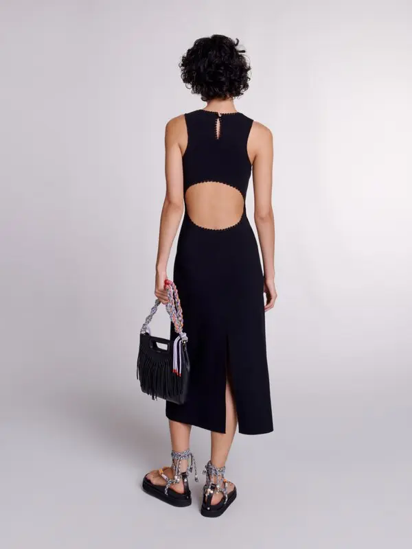 Maje Cutaway Knit Maxi Dress
