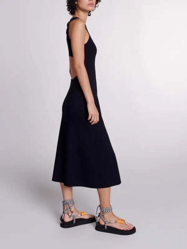 Maje Cutaway Knit Maxi Dress